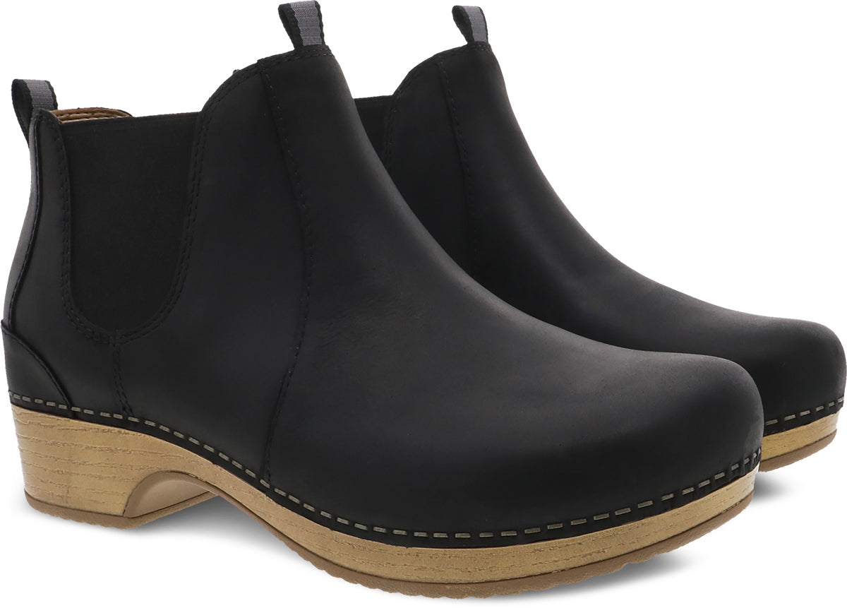 Dansko Becka Boot - Black Oiled Pull Up | Comfortable Shoes ...